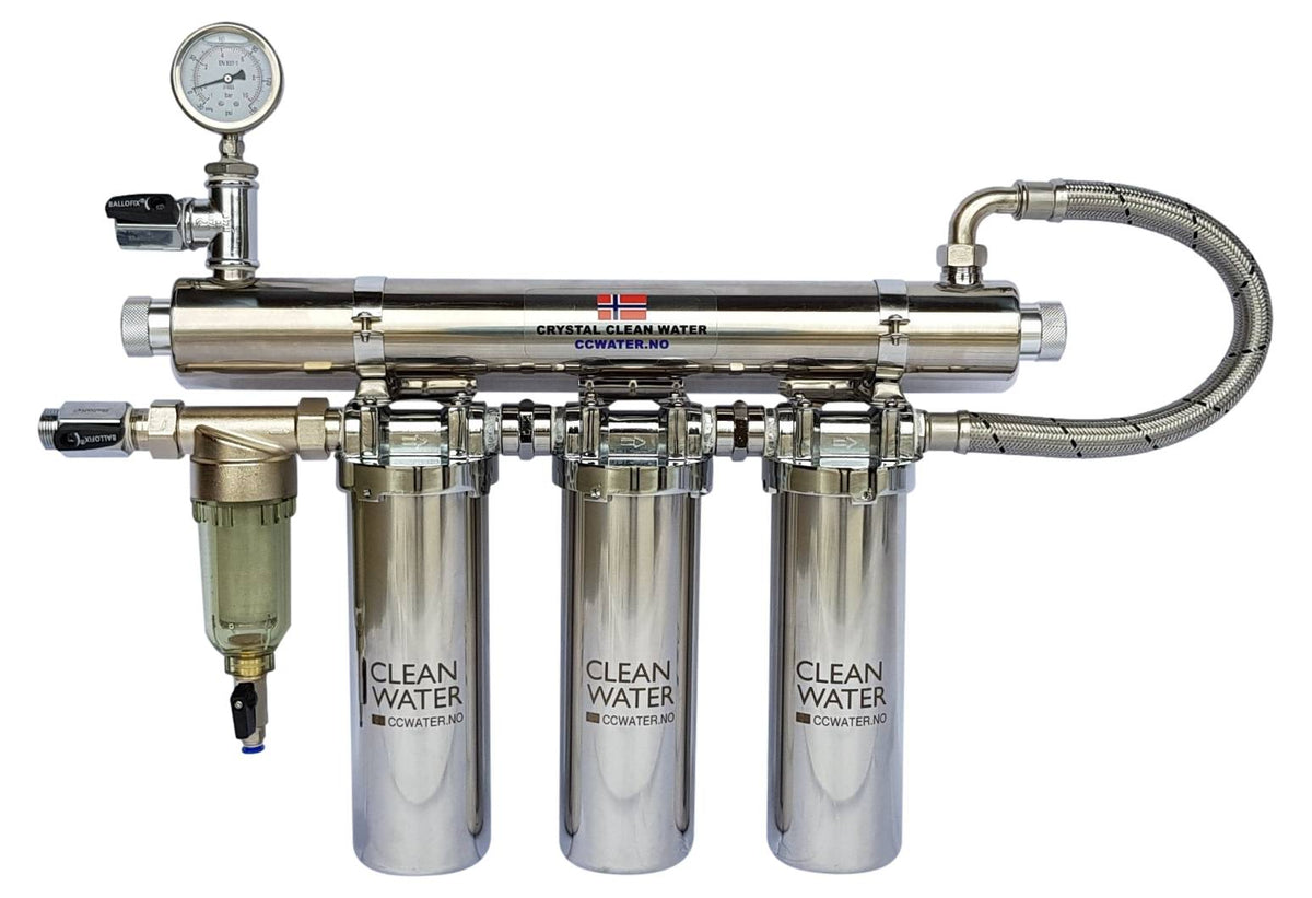 Komplett vannrenseanlegg m/ 3 kammer og UV-handling – Clean Water